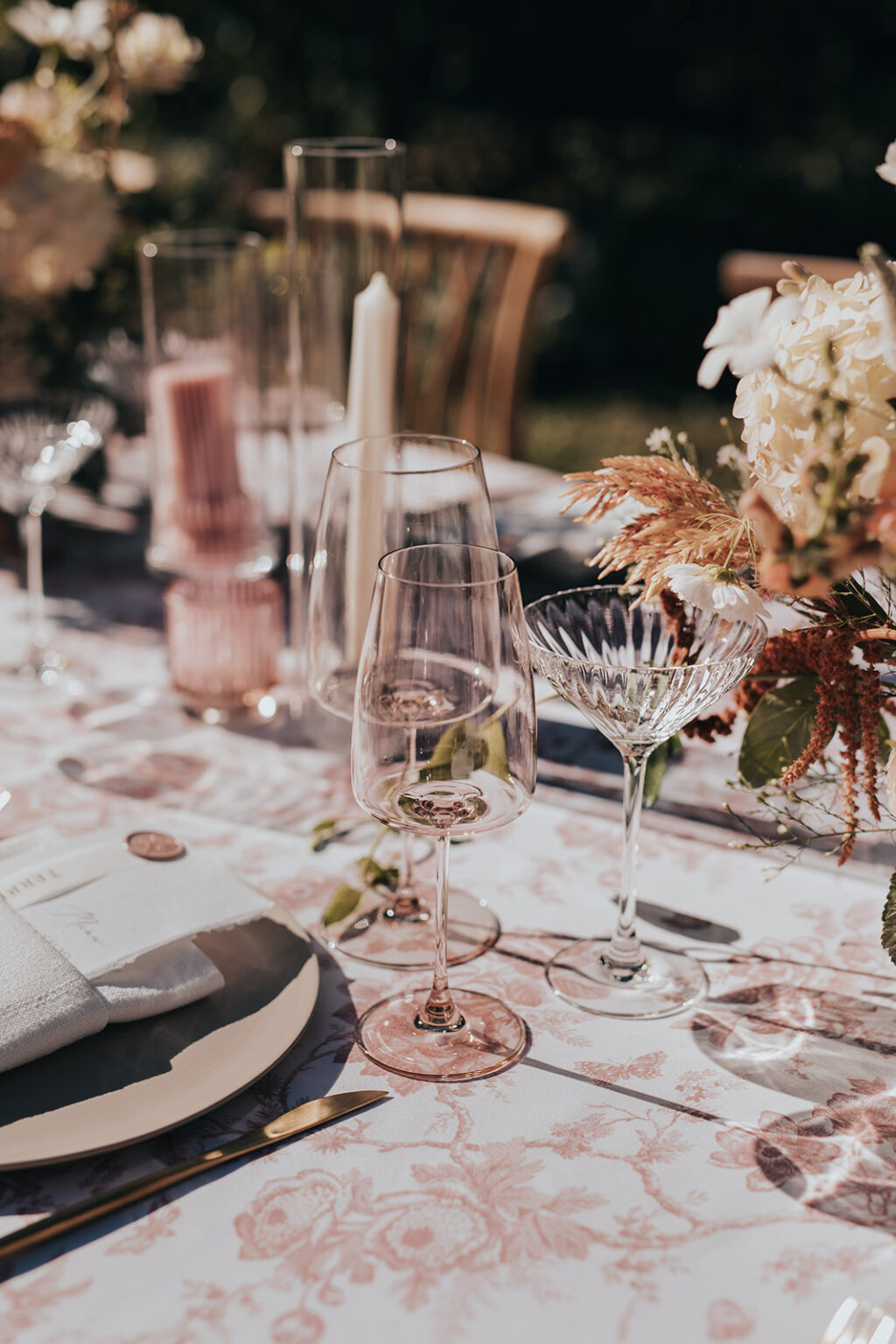 Luxe Blush Beige Glassware | Encore Events Rentals