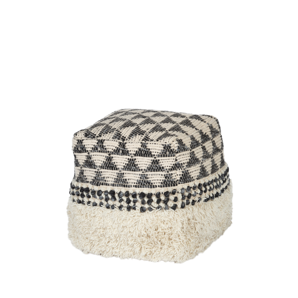 Geo Charcoal Pouf | Encore Events Rentals