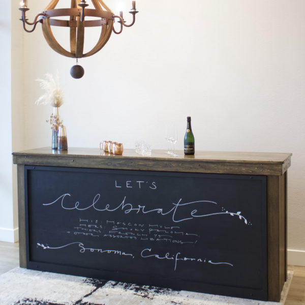 Chalkboard Bar, Farm Wood | Encore Events Rentals : Encore Events Rentals