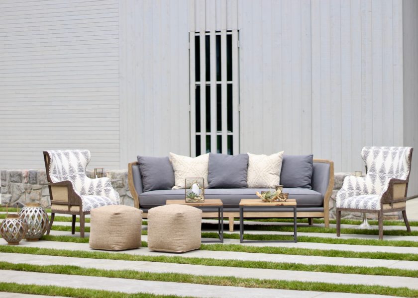 Pouf, Natural | Encore Events Rentals