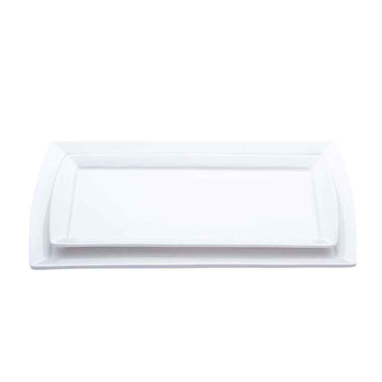 White Rectangular China / Platter 13"x8" | Encore Events Rentals
